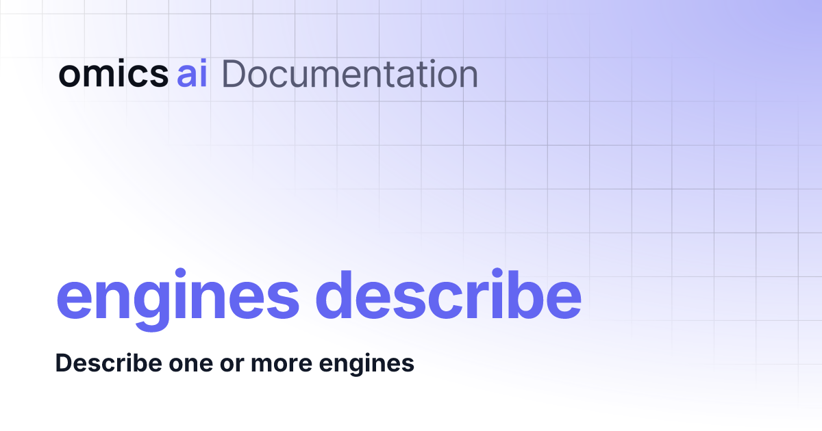 engines describe | Documentation