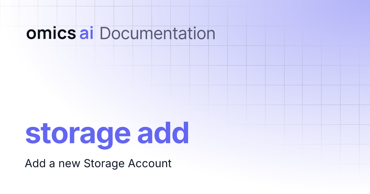 storage add | Documentation