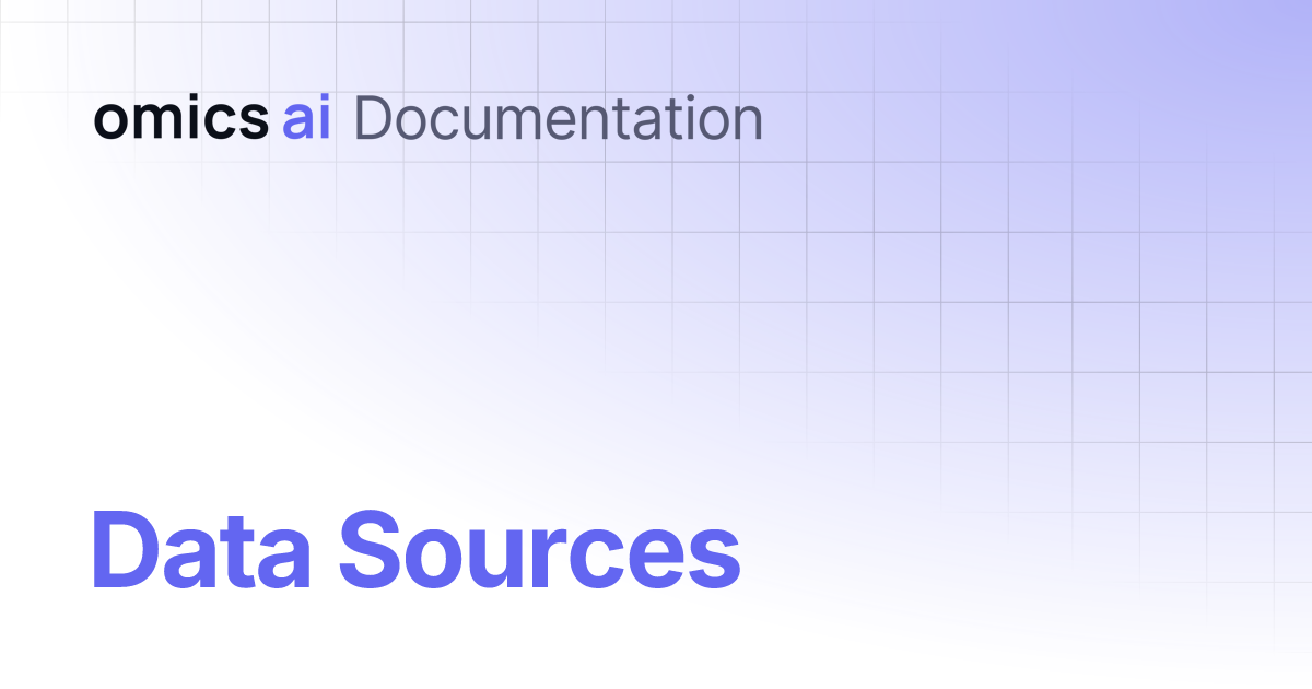 Data Sources | Documentation